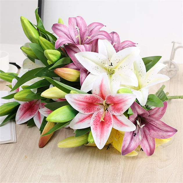 Stunning Artificial Lily Bouquet - Perfect for Weddings and Home Decor ...